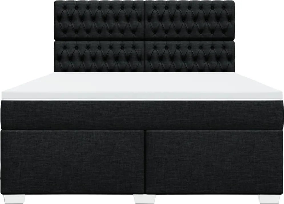 Box spring postel s matrací černá 180x200 cm textil 3292876