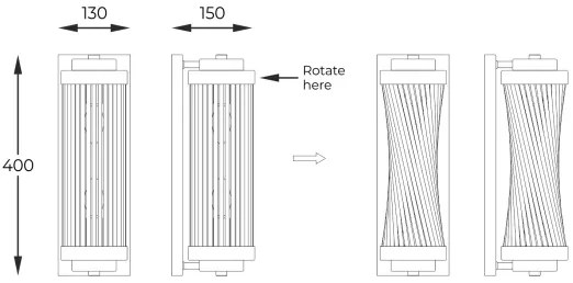 Zuma Line W0528-02N-F7AC - Nástěnné svítidlo SERGIO 2xE14/60W/230V zlatá