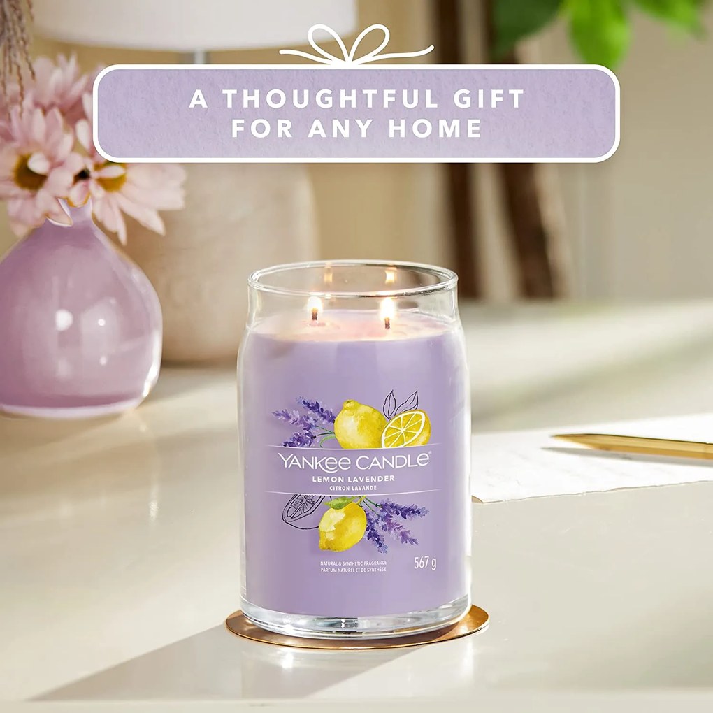 Yankee Candle vonná svíčka Signature ve skle velká Lemon Lavender  567 g