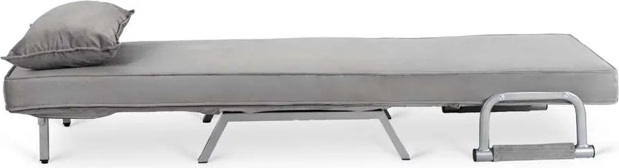 Rozkládací křeslo Halsin Velvet, šedá