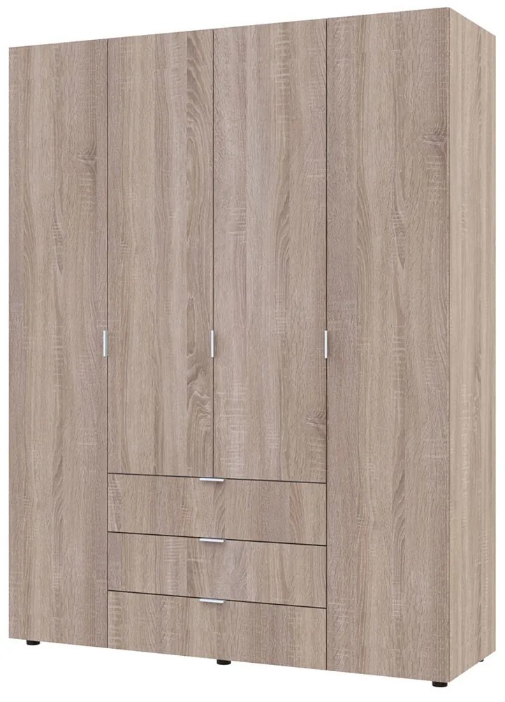 Skříň čtyřdveřová Gelar 155 cm Dub sonoma
