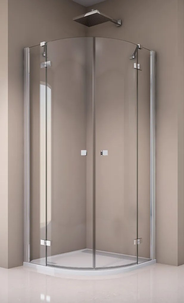 Sprchový kout čtvrtkruhový 100×100 cm s dvoukřídlými dveřmi (ANR55 1000 50 07) SanSwiss