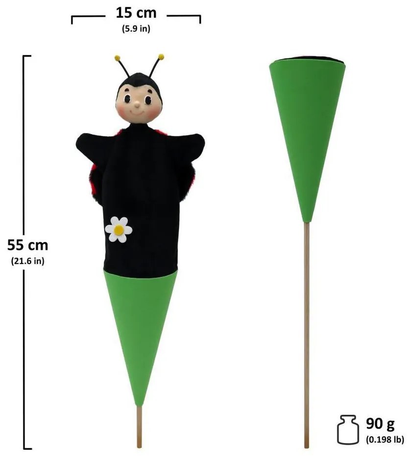 Moravská ústředna Kornoutový maňásek Beruška 55 cm 3v1