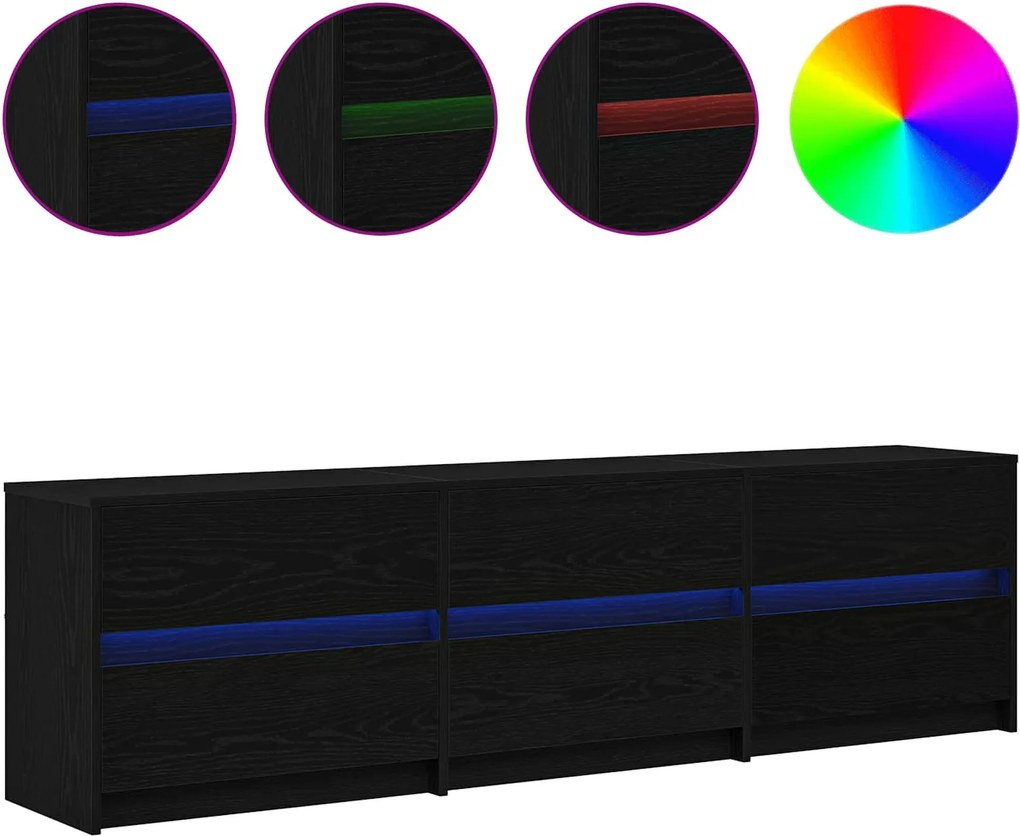 TV jednotky 180 x 34 x 50 cm Černý dub Kompozitní dřevo 3385630