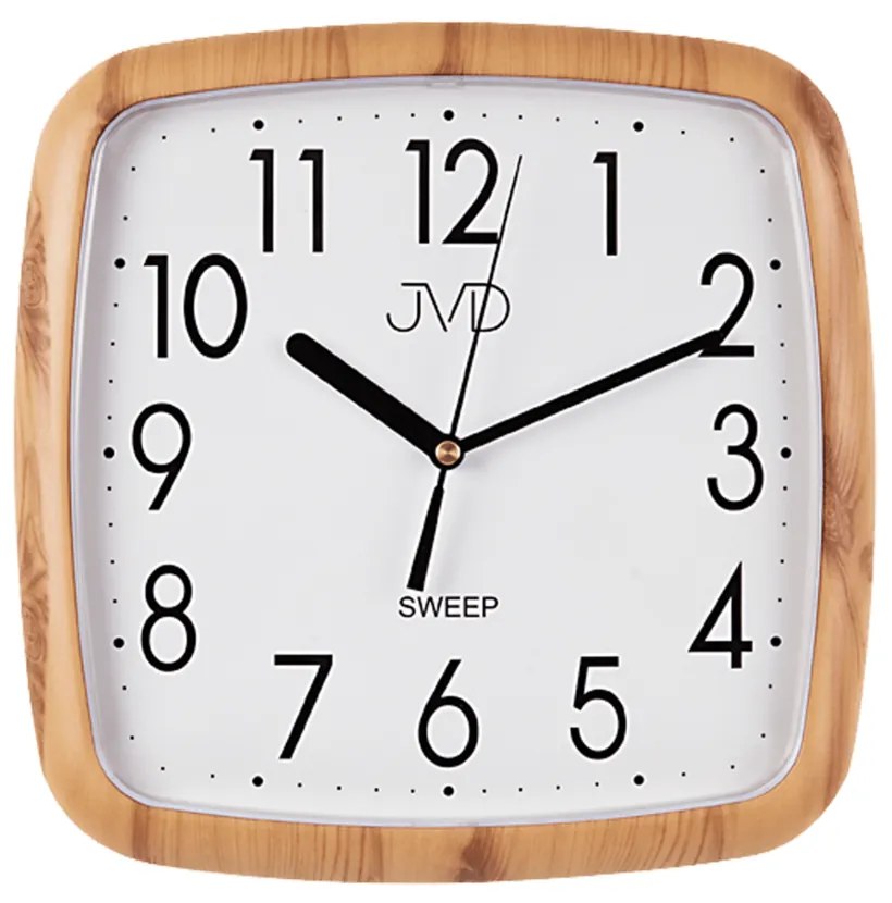 JVD Hranaté nástěnné hodiny JVD quartz H615.3 imitace dřeva - světlé