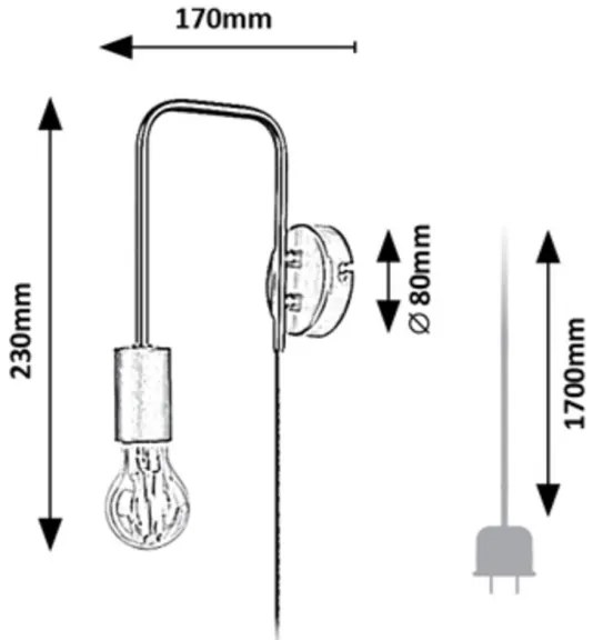 Rabalux 71022 - Nástěnná lampa MANZUR 1xE27/40W/230V