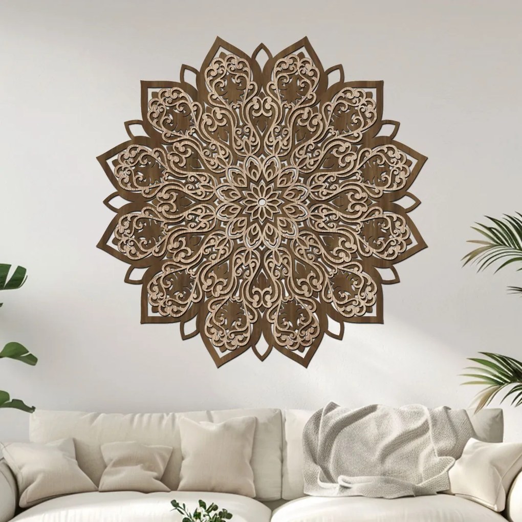 dřevo života 2 vrstvá mandala ROZKVĚTU Rozměry šxv (cm): 40x40, Zvolte barevný dekor: javor-třešeň