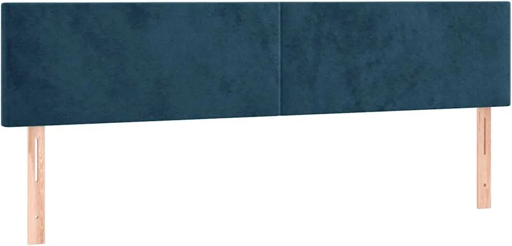 Box spring postel s matrací a LED tmavě modrá 200x200 cm samet 3134307
