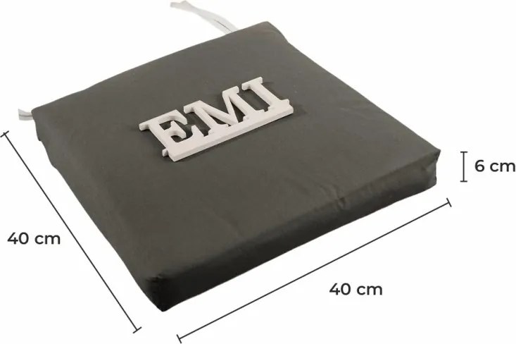 Sedák na židli tmavě šedý 40x40 cm EMI