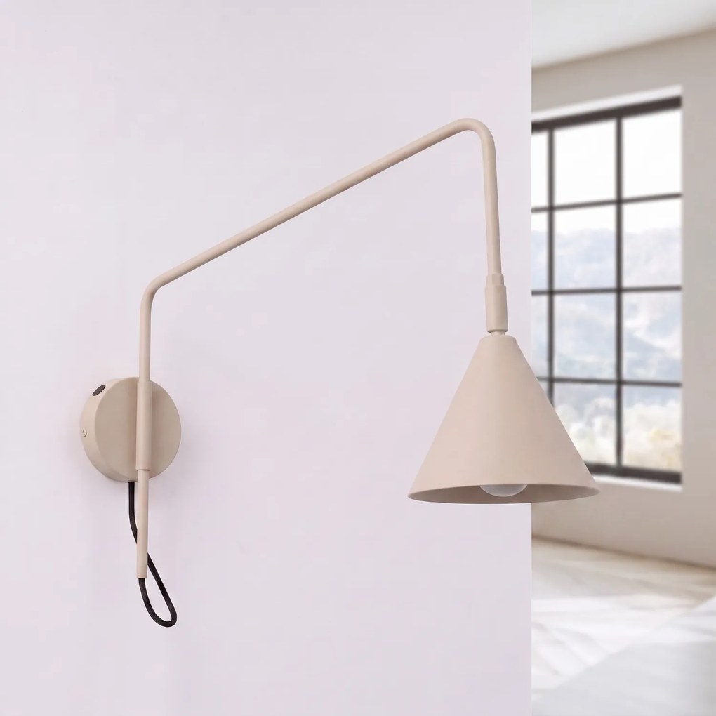 Sollux Lighting Nástěnné svítidlo NOX 1 taupe s vypínačem