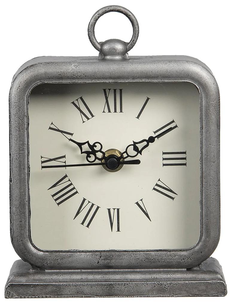 Šedé hranaté hodiny ve vintage stylu Mainard - 13*5*16 cm / 1*AA