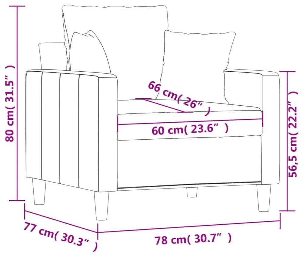 Petromila Křeslo hnědé 60 cm samet