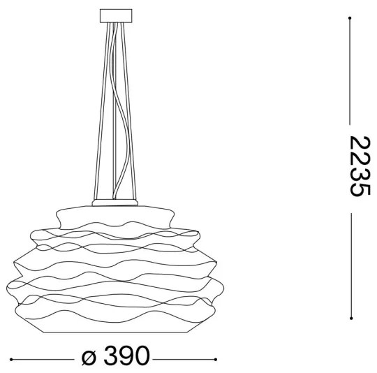 Ideal Lux - Lustr na lanku KARMA 1xE27/60W/230V pr. 39 cm bílá