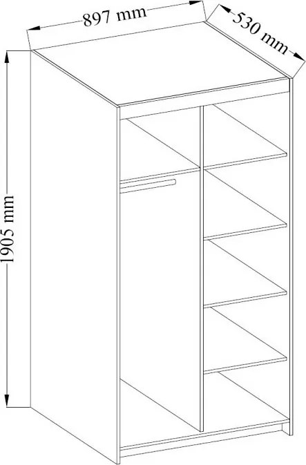 Casarredo - Komfort nábytek Šatní skříň ELINA 2D dub lefkas