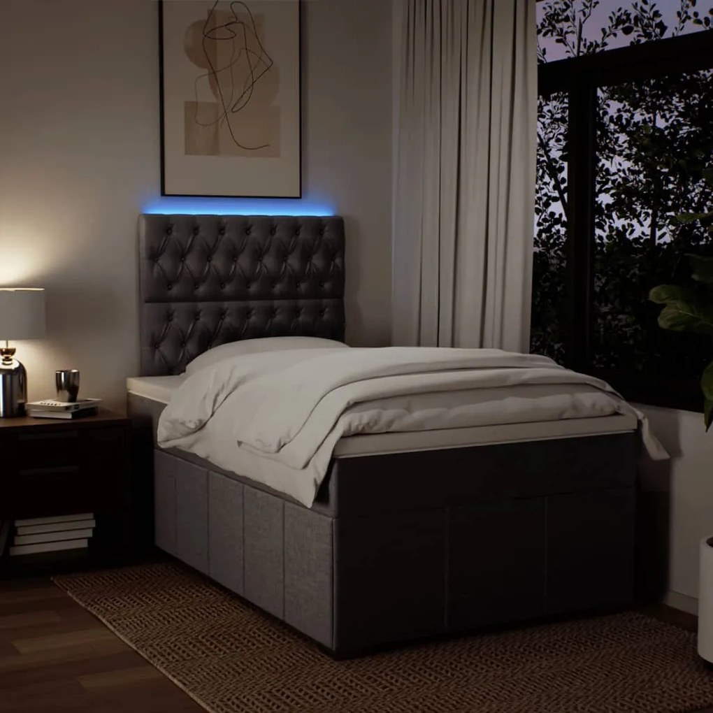 Box spring postel s matrací tmavě šedá 120x200 cm textil 3293943