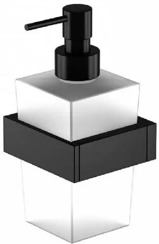 Steinberg 460 - Dávkovač mýdla s držákem, bílé sklo/matná černá 460 8001 S