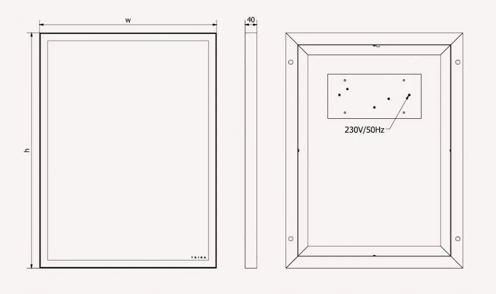 HOPA Zrcadlo s LED osvětlením DESNÁ Rozměr A - 60 cm, Rozměr B - 4 cm, Rozměr C - 80 cm ZRDESN8060