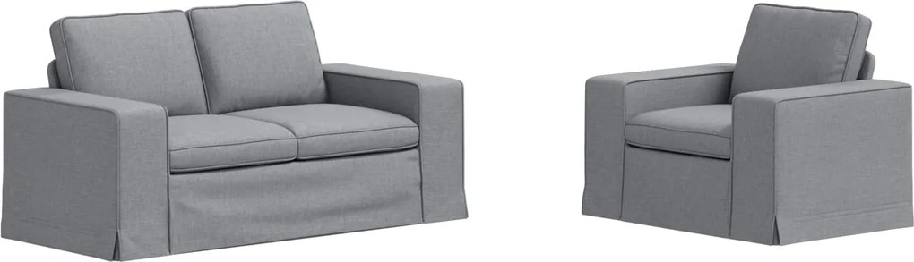Set pohovek 2 ks Světle šedá textil 3407500