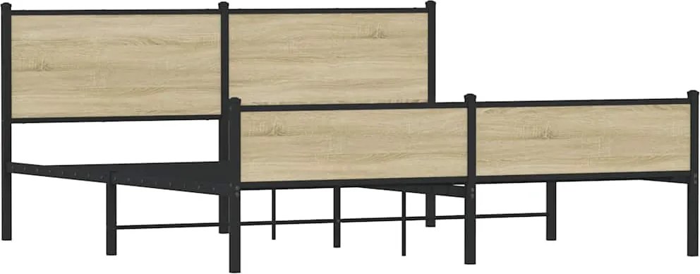 Kovový rám postele bez matrace dub sonoma 183 x 213 cm 3301402
