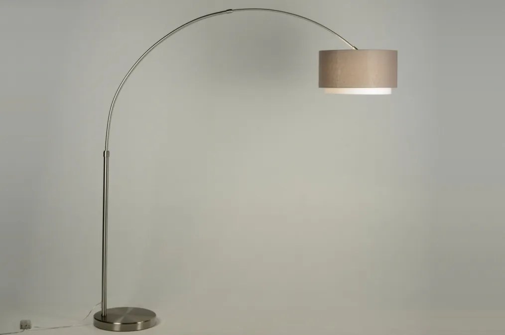 Stojací designová oblouková lampa Soffito Taupe