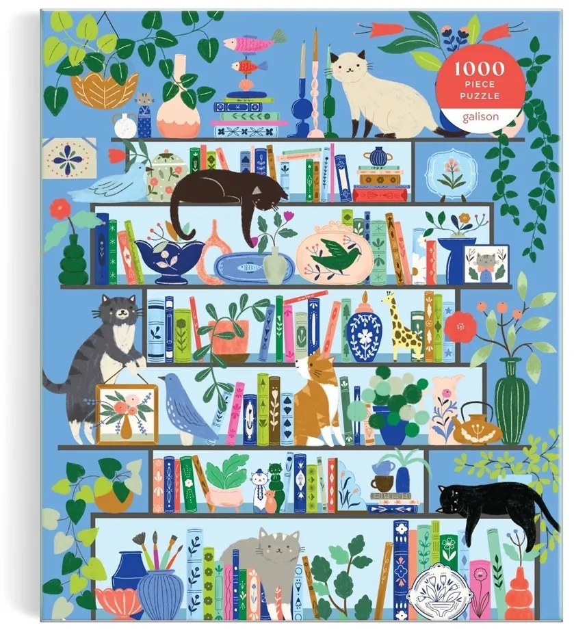 Galison Puzzle Kočičí knihovna 1000 dílků