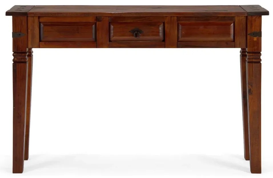 furniture-nabytek.cz - Masivní toaletní stolek Catello z borovicového dřeva, hnědý, lakovaný – 120×35×76 cm