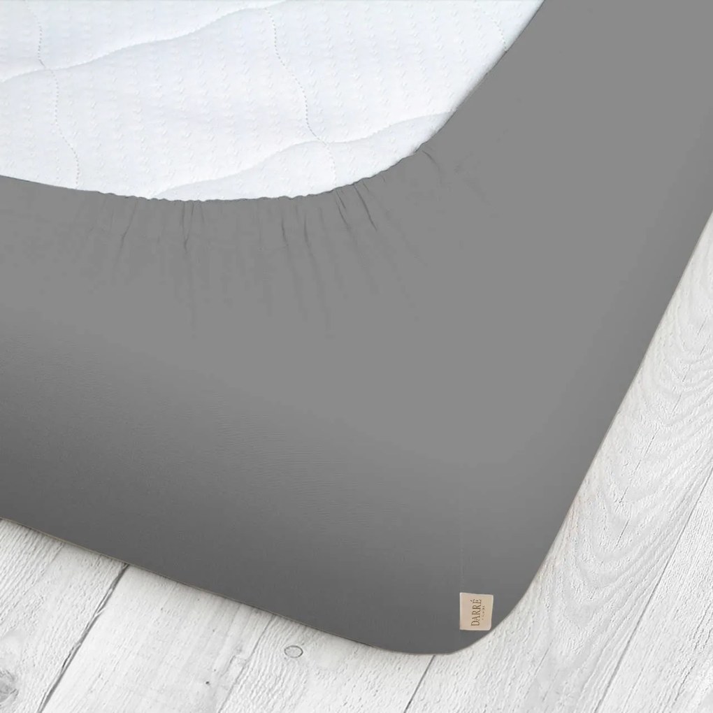 Jersey prostěradlo středně šedé na výšku matrace do 20 cm Velikost: 160 x 200