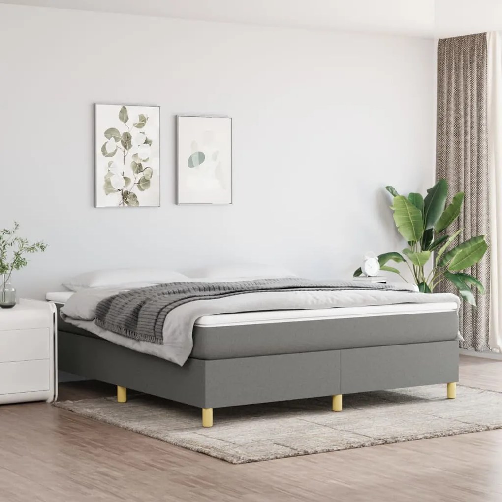 Box spring postel s matrací tmavě šedá 180x200 cm textil 3144539