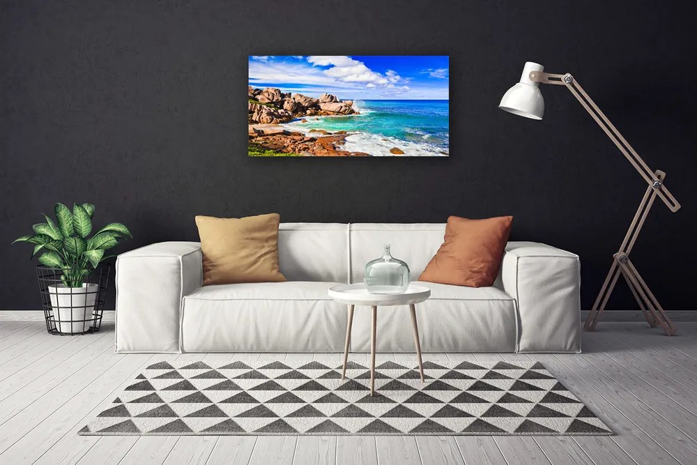 Obraz na plátně Pláž Skály Moře Krajina 140x70 cm