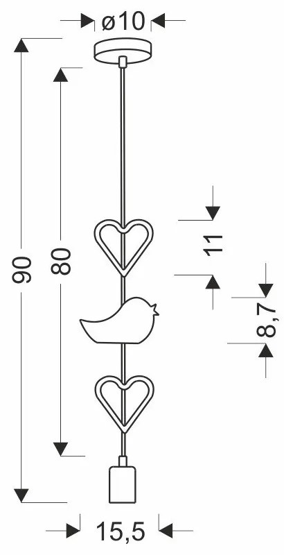 Bílo-růžové dětské svítidlo s kovovým stínidlem Single – Candellux Lighting