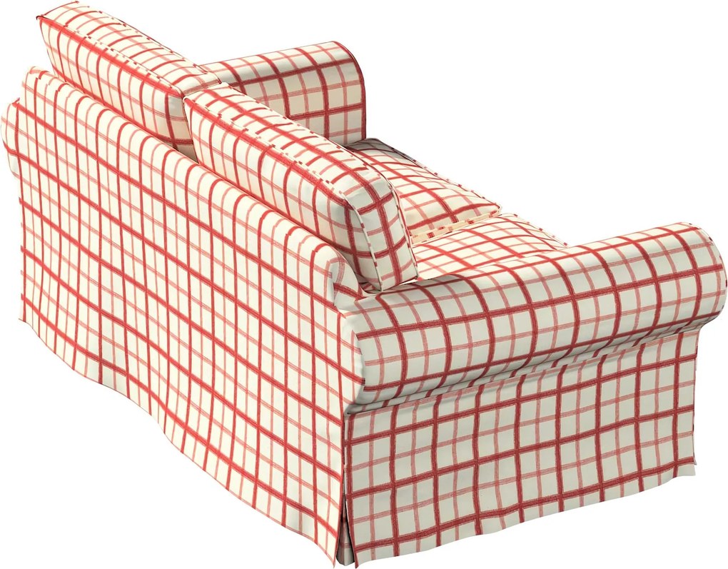 Potah na pohovku IKEA Ektorp 2-místná, nerozkládací barva červená látka vzorované