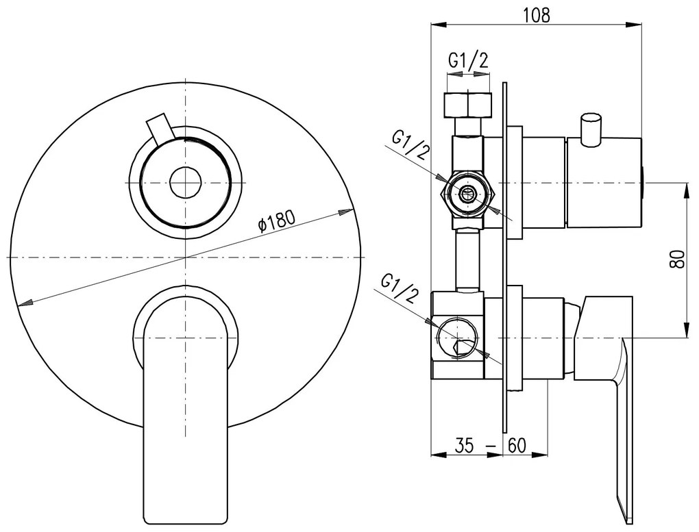 Slezák Rav Nil vanová baterie podomítková 3 cestná černá NL187.3CMAT