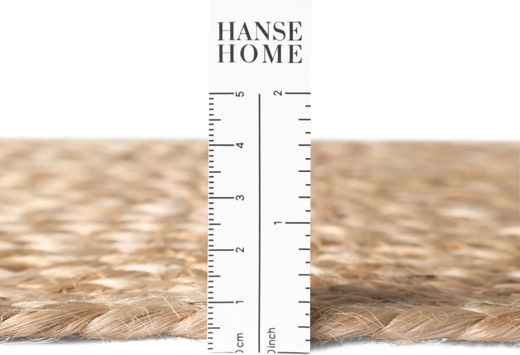 Hanse Home, Kusový koberec Jute Braided 106330 Natural Green kruh, 150x150 (průměr) kruh, zelená, chodba / předsíň
