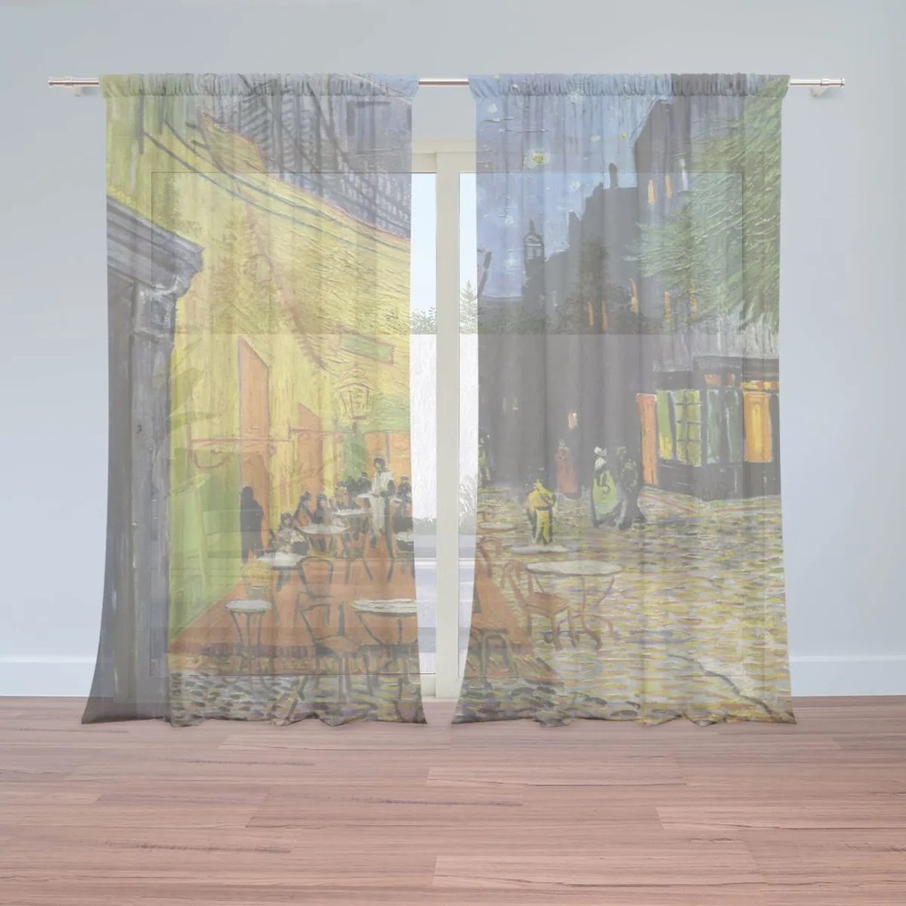Sablio Záclony Terasa kavárny v noci - Vincent van Gogh: 2ks 150x250cm