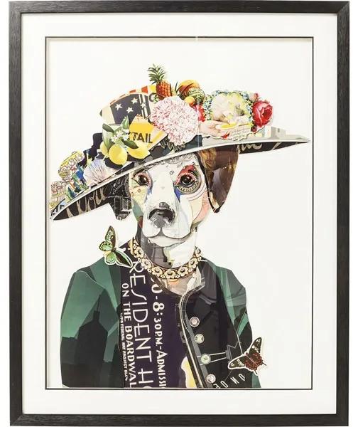 Obraz s rámem Art Lady Dog 90×72 cm
