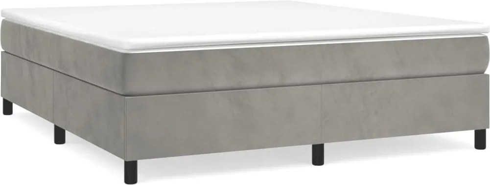 Rám postele s boxspringem světle šedý 160 x 200 cm samet 3121126