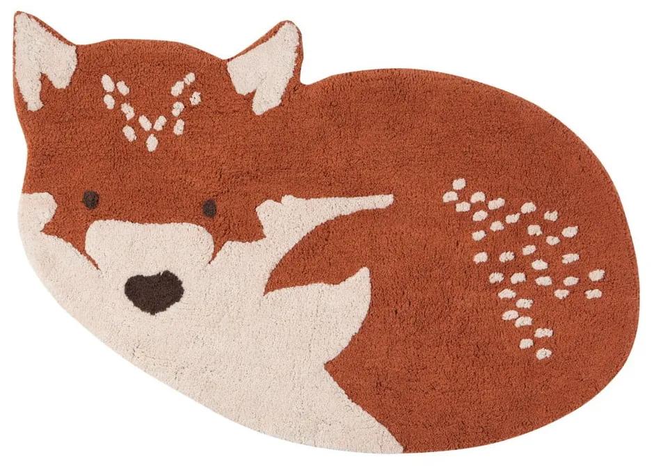 Kaštanově hnědý bavlněný koberec Nattiot Little Wolf, 70 x 110 cm