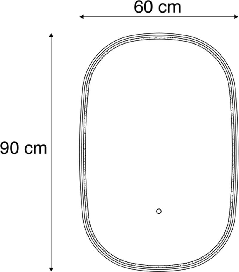 Koupelnové zrcadlo měděné vč. LED, 3-stupňové stmívání s dotykovým oválem - Miral