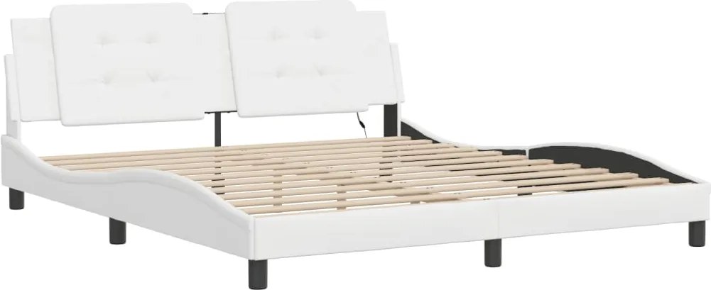 Rám postele s LED bez matrace Zadar bílý 180 x 200 cm 3214125