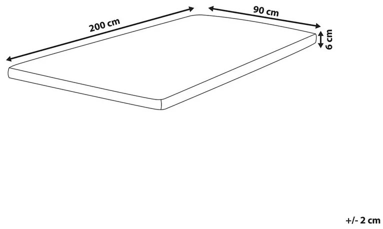 Vrchní matrace s paměťovou pěnou 90 x 200 cm COMFY Beliani