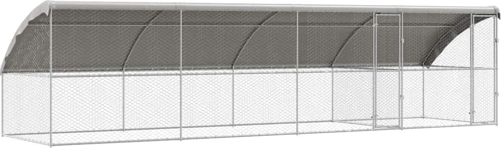 Psí kennel 4 ks Stříbrná 8 x 2 x 2 m Pozinkovaná ocel 3368332