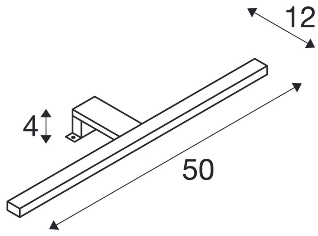 SLV 1000780 Dorisa,  nástěnné svítidlo nad zrcadlo, LED 6,6W 4000K, chrom, délka 50cm, IP44