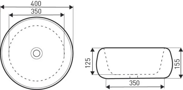 Novoterm Keramické umyvadlo na desku NV-KR-802 (ø 40,5 cm) zlaté