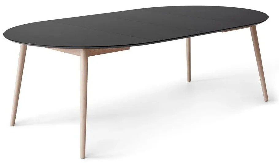 Kulatý rozkládací jídelní stůl s černou deskou a přídavnou deskou ø 135 cm Meza – Hammel Furniture