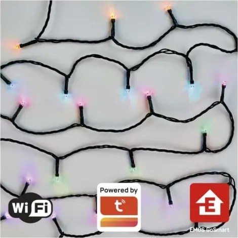 Vánoční osvětlení EMOS GoSmart (WiFi) D4ZR01 80LED řetěz 8m RGB 64 programů s časovačem