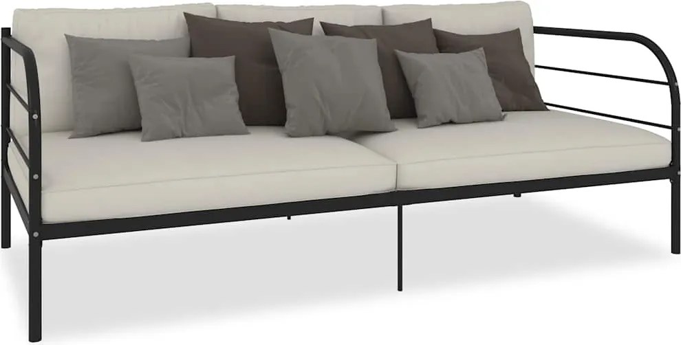 Rám denní postele černý kov 90 x 200 cm 284673