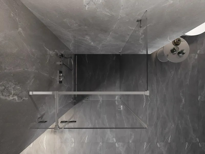 Mexen Lunar T, sklápěcí sprchový kout levý 100 x 100 cm, čiré sklo, chromový profil, 834T-100-100-01-00-L