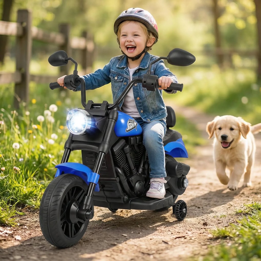 Costway 6 V dětský motocyklový chopper motorka s nožním pedálem s hudebním
