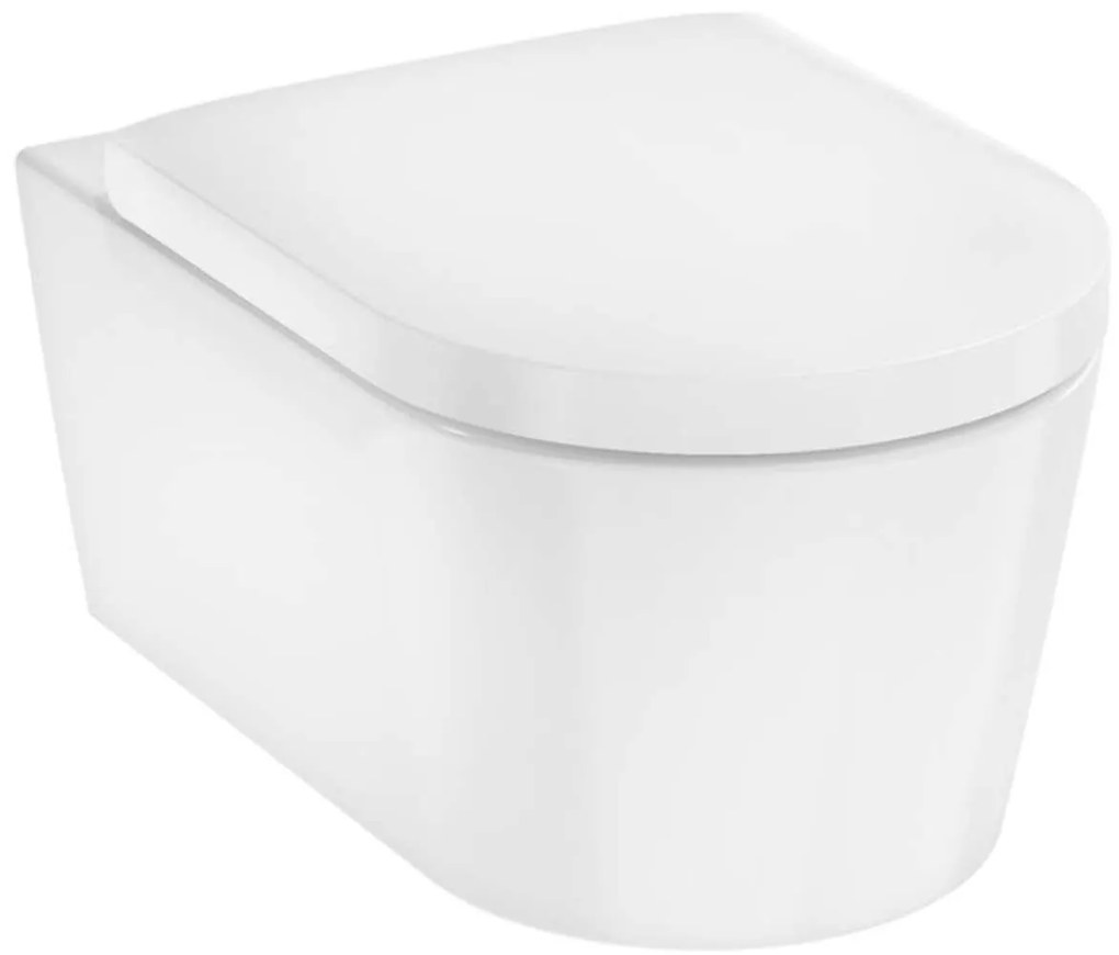 Hansgrohe EluPura S - Závěsné WC se sedátkem SoftClose, Rimless, AquaChannel Flush, SmartClean, EcoSmart, bílá 61186450