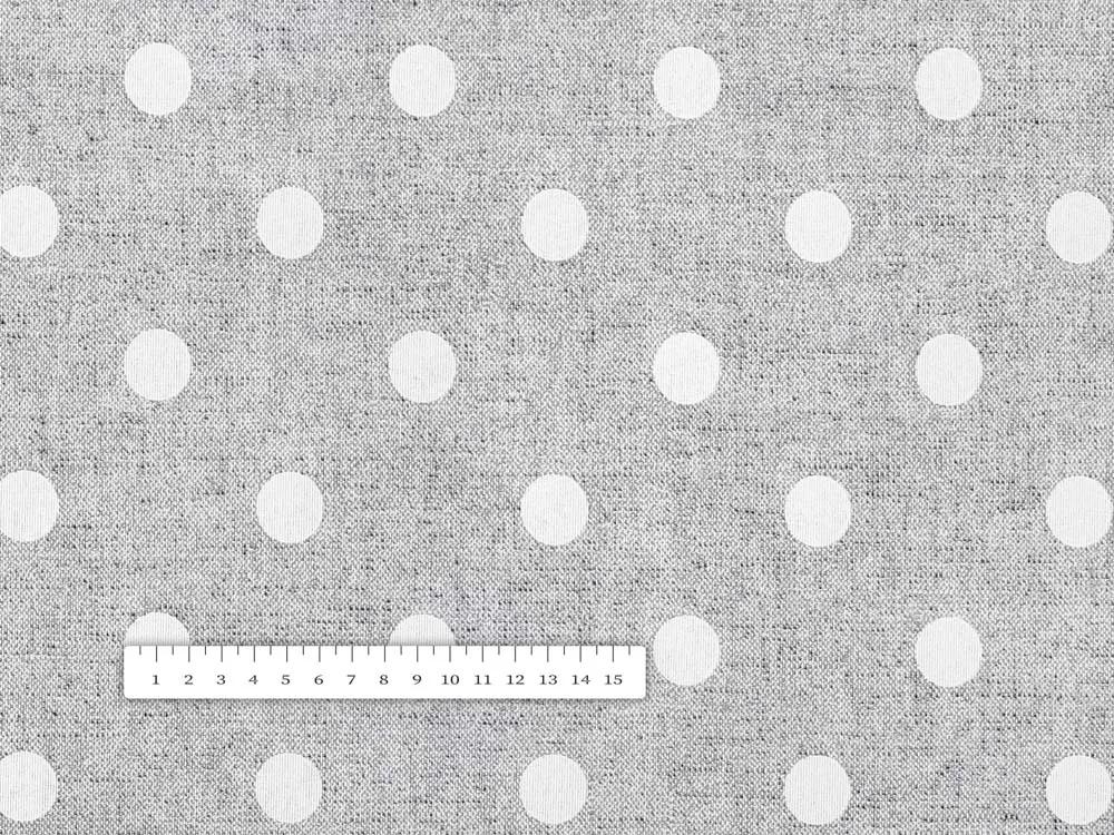 Biante Dekorační běhoun na stůl Porto PRT-018 Bílé puntíky na šedém režném 20x120 cm